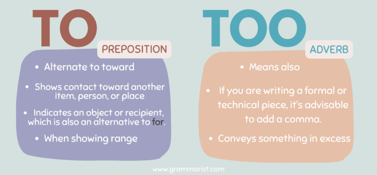 To vs. Too - The Difference With Examples